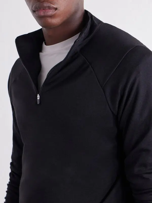 Literary Sport Claude Merino Wool And Coolmax®-blend Running Top - Black