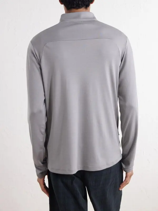 Literary Sport Claude Merino Wool And Coolmax®-blend Running Top - Gray