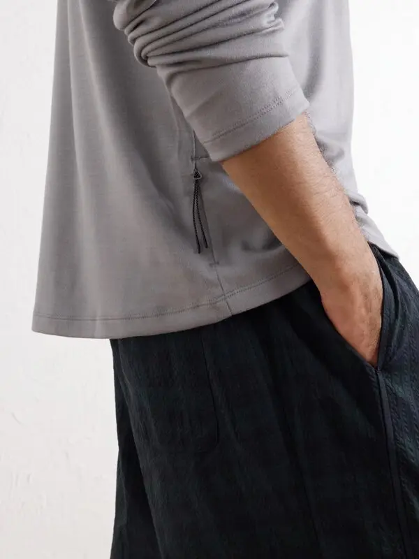 Literary Sport Claude Merino Wool And Coolmax®-blend Running Top - Gray