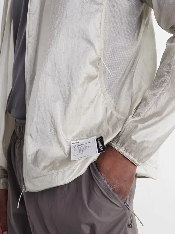 Satisfy Logo-appliquéd Rippy™ Ripstop-panelled Pertex® Diamond Fuse Hooded Jacket - Gray