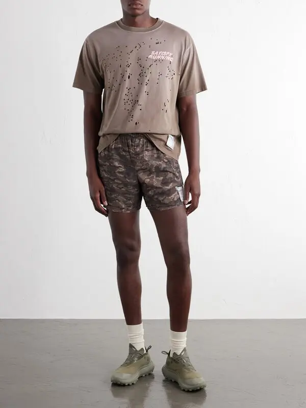 Satisfy Straight-leg Logo-appliqu&eacute;d 5" Space‑o&trade; Shorts - Green