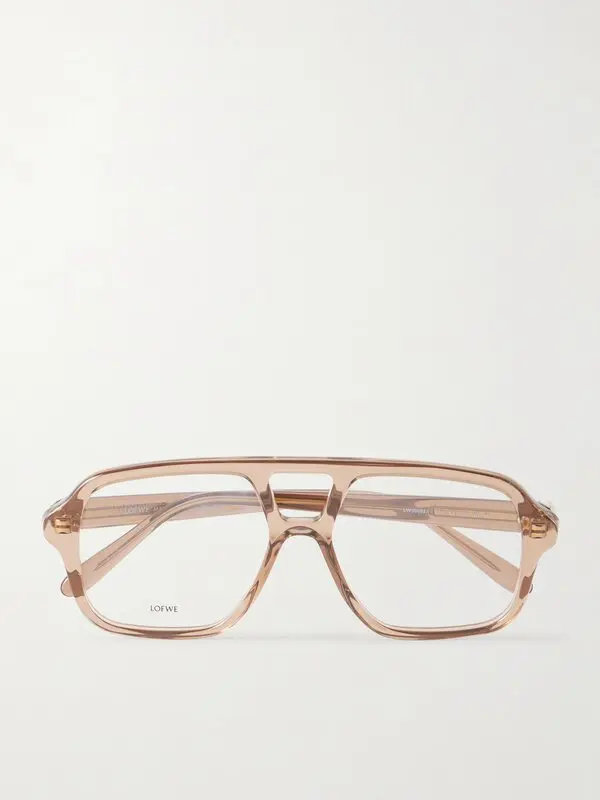 Loewe Slim Rectangular Aviator-style Acetate Glasses