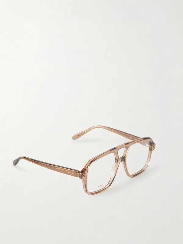 Loewe Slim Rectangular Aviator-style Acetate Glasses