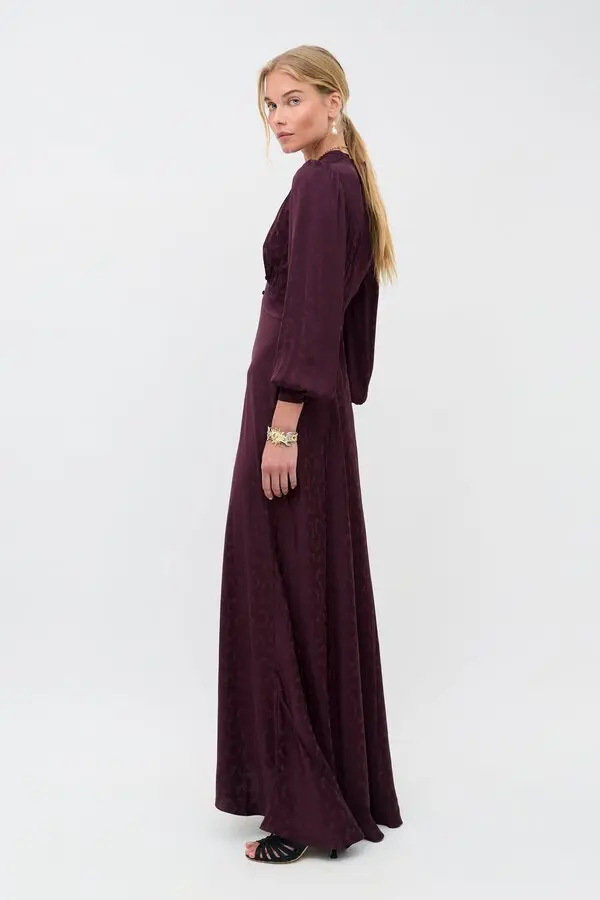 Rixo Emory Floral Trail Jacquard Wine Regular