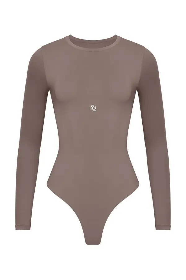 GOD SAVE QUEENS Second Skin Long Sleeve Crew-neck Bodysuit Mushroom
