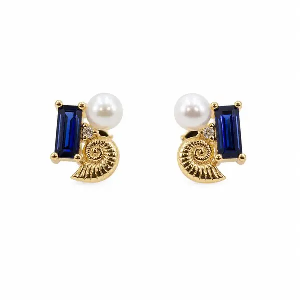 CIER Ocean Cluster Stud Earrings - Gold