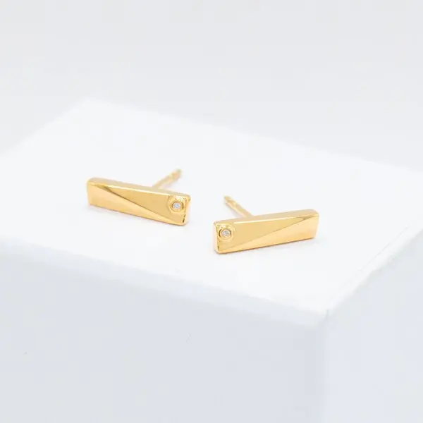 CIER Flex Diamond Stud Earrings - Gold