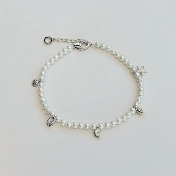 CIER Ocean Shell Pearl Bracelet - Silver