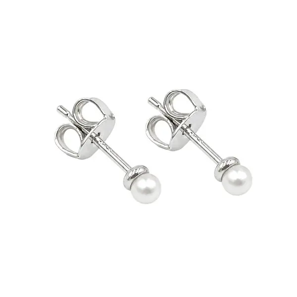 CIER Pearl Stud Earrings - Silver