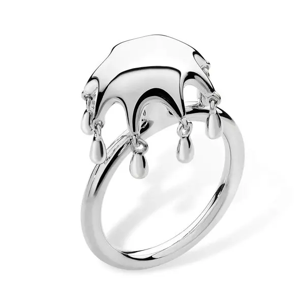LUCY QUARTERMAINE Drop Umbrella Ring - Silver
