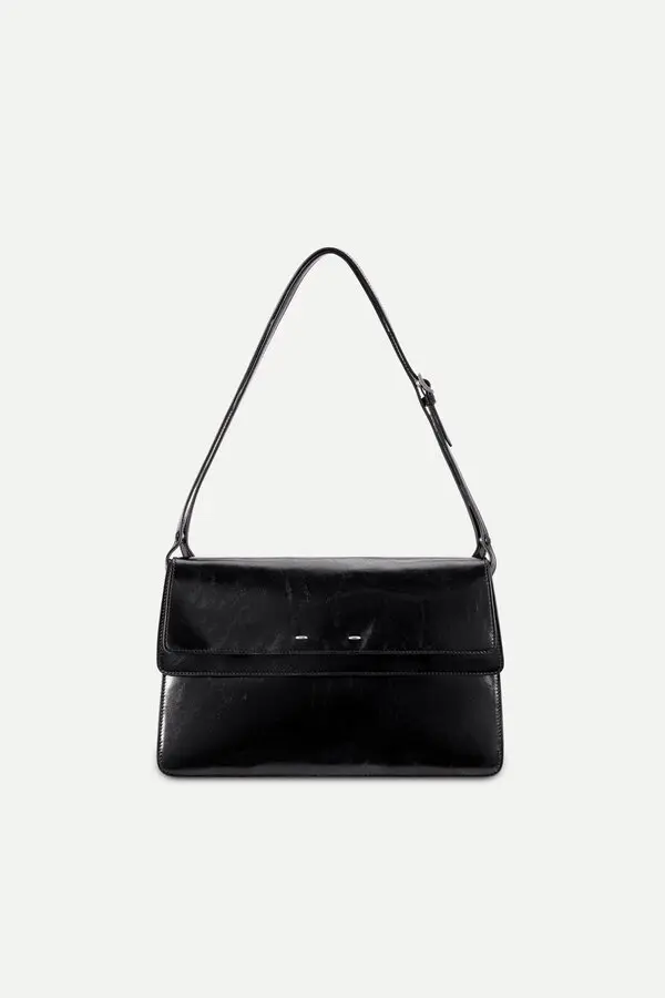 Fabrique Soft Rialto Double Flap Bag In Oiled Waxed Cowhide Leather