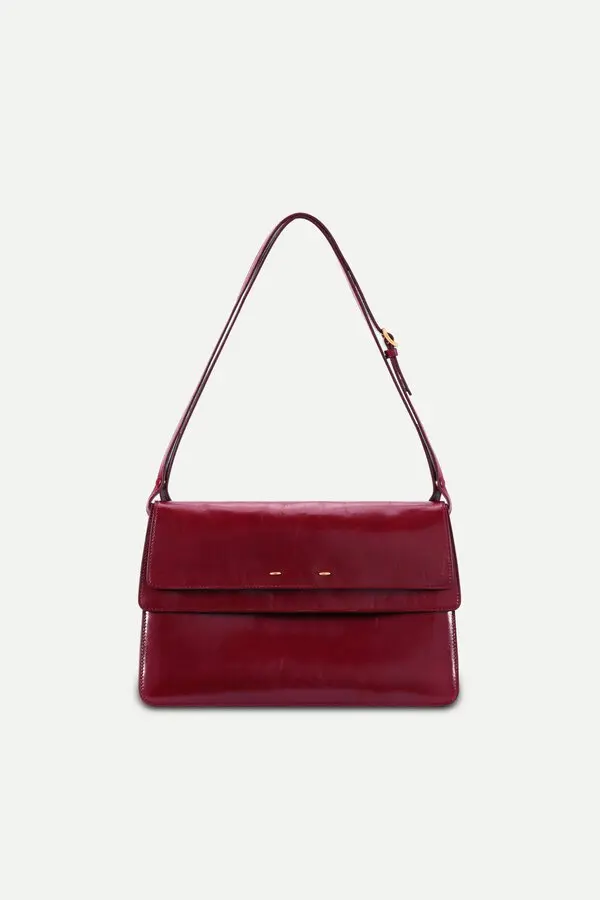 Fabrique Soft Rialto Double Flap Bag In Oiled Waxed Cowhide Leather