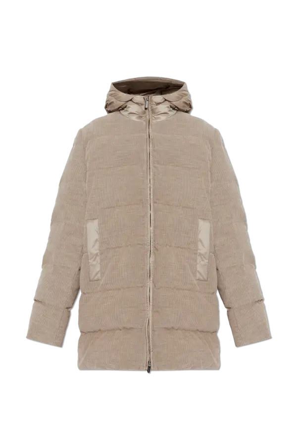 Paul & Shark Quilted Jacket With Hood - Beige