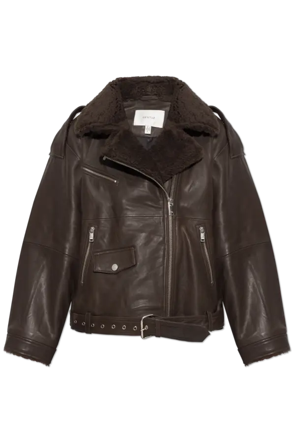 GESTUZ Gzroja’ Leather Jacket - Brown
