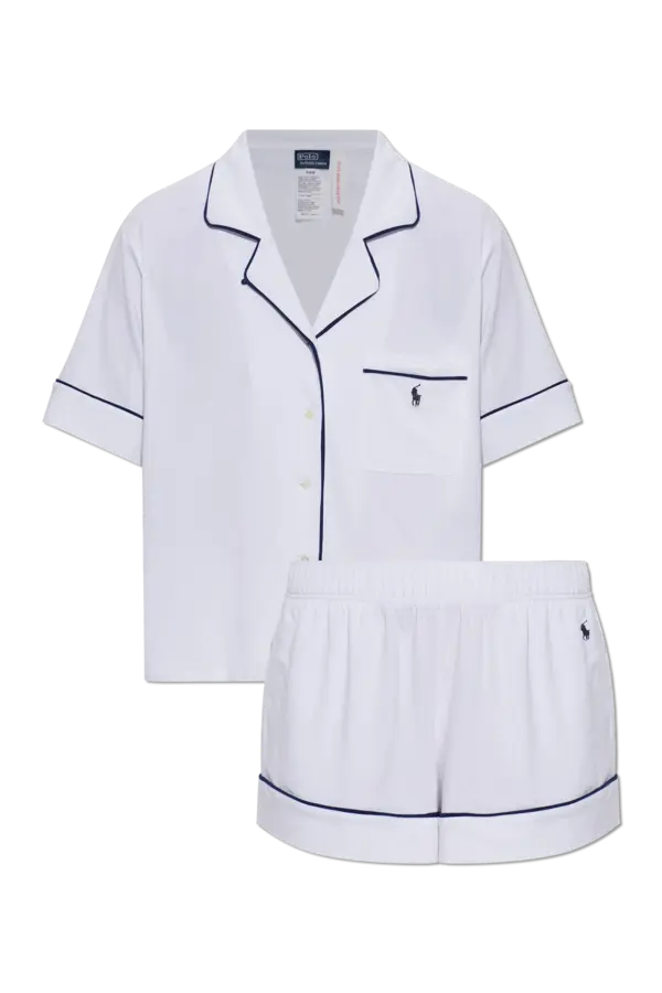 Polo Ralph Lauren Two-piece Pyjama With Logo - White