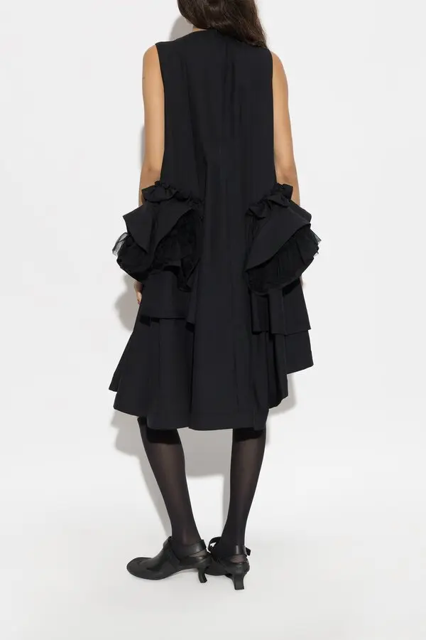 Comme Des Garçons Wool Dress With Ruffles