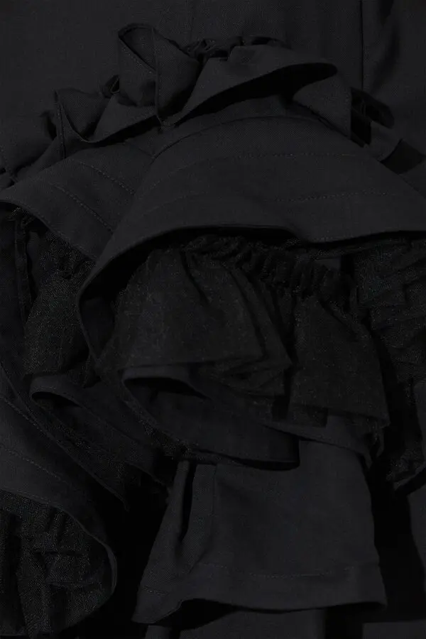 Comme Des Garçons Wool Dress With Ruffles
