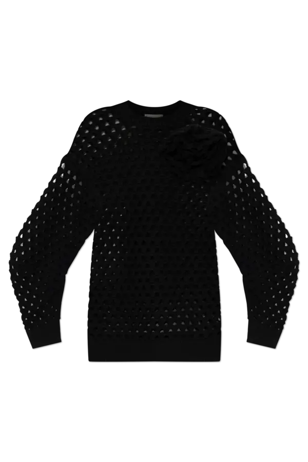 Blumarine Woolen Openwork Sweater - Black