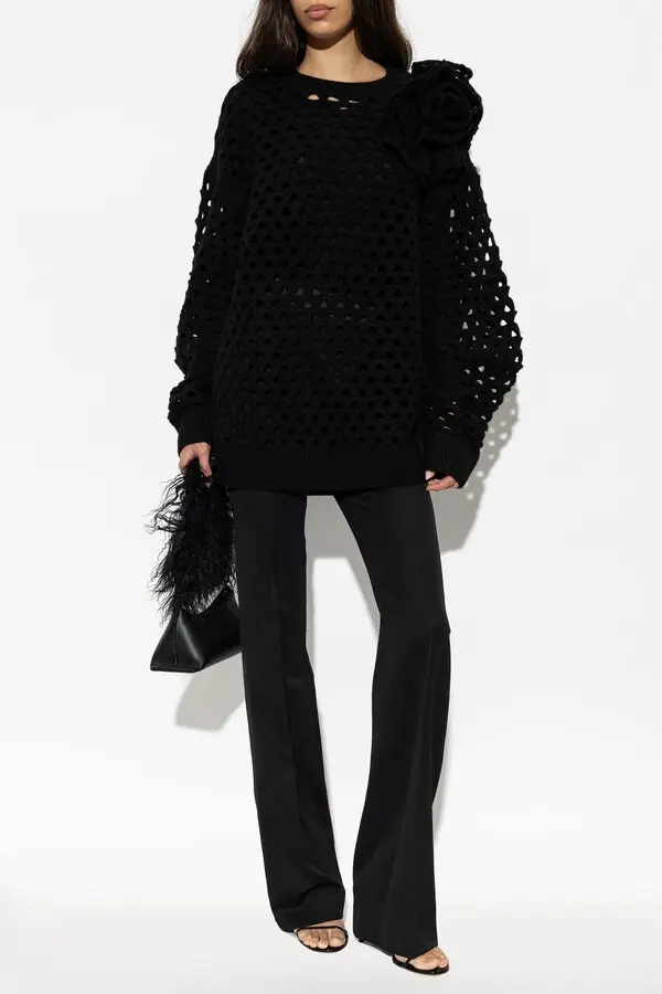 Blumarine Woolen Openwork Sweater