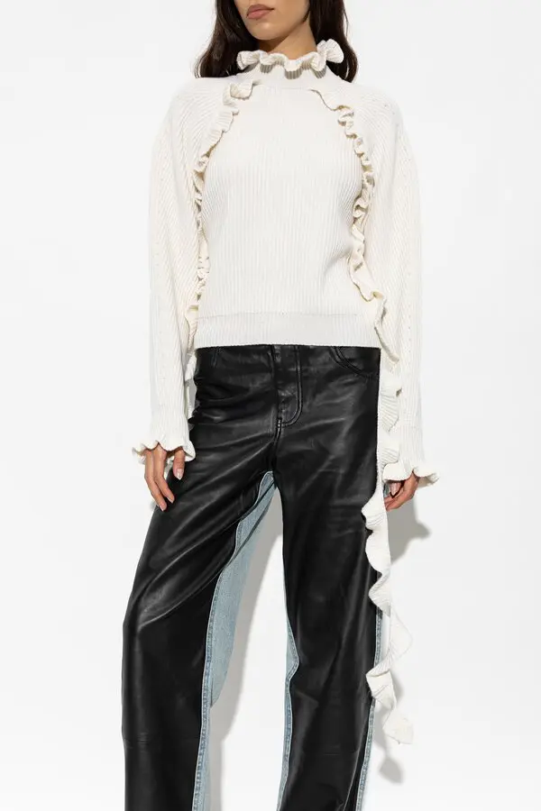 Blumarine Wool Sweater With Ruffles
