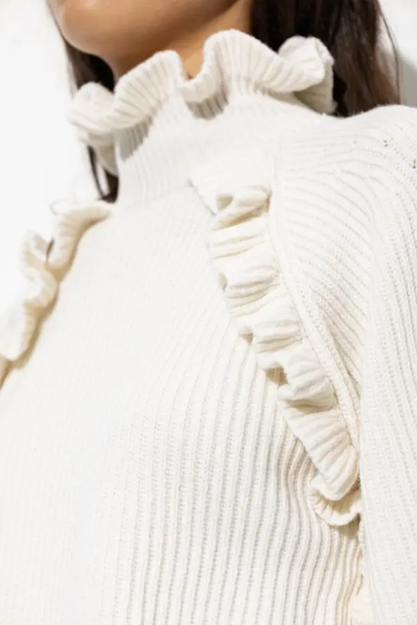 Blumarine Wool Sweater With Ruffles