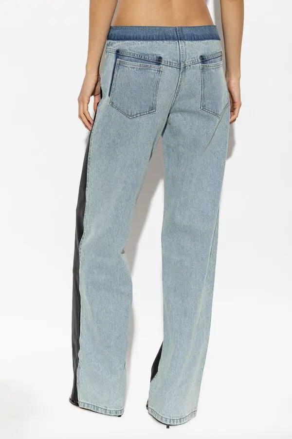 Christopher Esber Jeans With Leather Front - Black