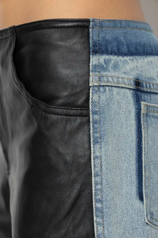 Christopher Esber Jeans With Leather Front - Black