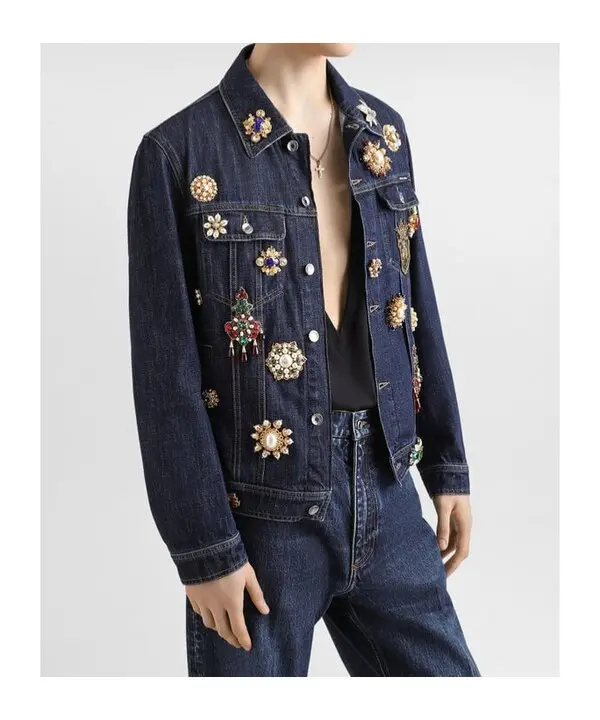 Dolce & Gabbana Crystal-embellished Denim Jacket