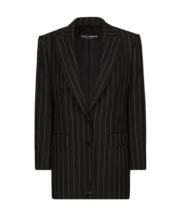 Dolce & Gabbana Pinstripe Padded-shoulder Blazer