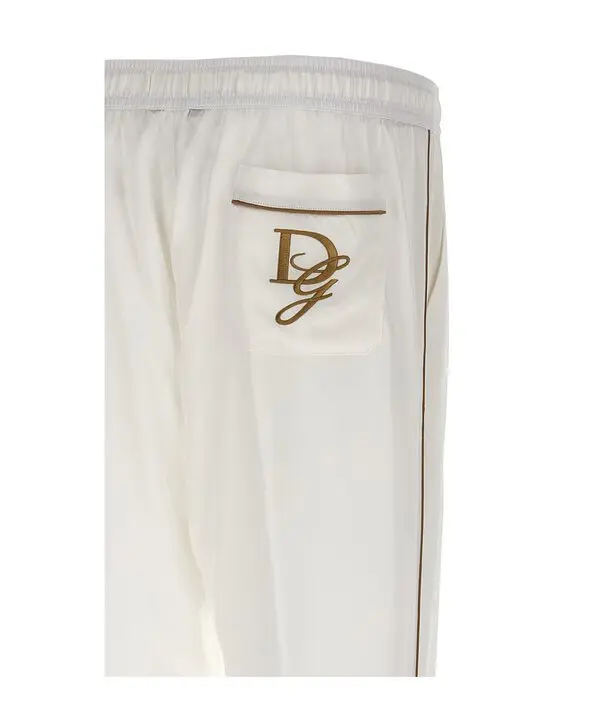 Dolce & Gabbana Dolce Gabbana Logo Embroidered Pajama Pants