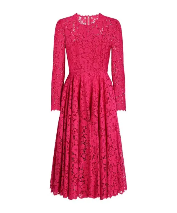 Dolce & Gabbana Dolce Gabbana Floral Lace Midi Dress