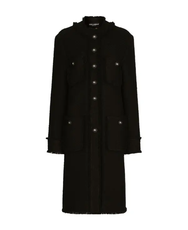Dolce & Gabbana Tweed Buttoned Coat