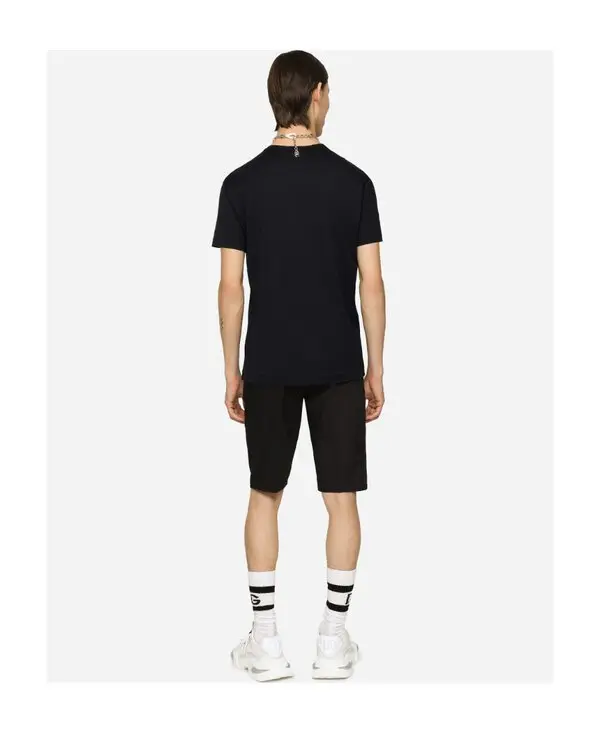 Dolce & Gabbana Dolce Gabbana Logo Patch V-neck T-shirt