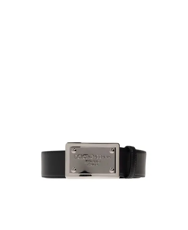 Dolce & Gabbana Dolce Gabbana Logo Plaque Belt - Black