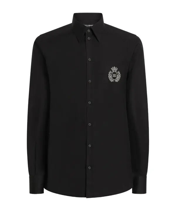 Dolce & Gabbana Dolce Gabbana Heraldic Patch Long-sleeved Shirt