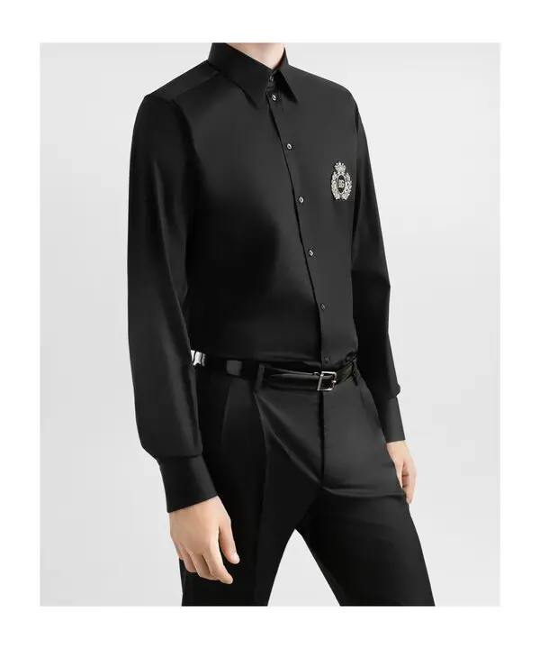Dolce & Gabbana Dolce Gabbana Heraldic Patch Long-sleeved Shirt