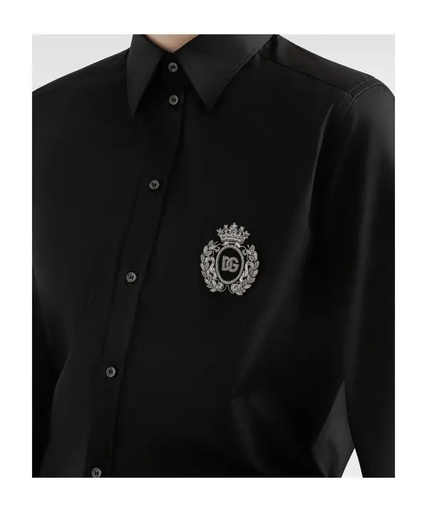 Dolce & Gabbana Dolce Gabbana Heraldic Patch Long-sleeved Shirt
