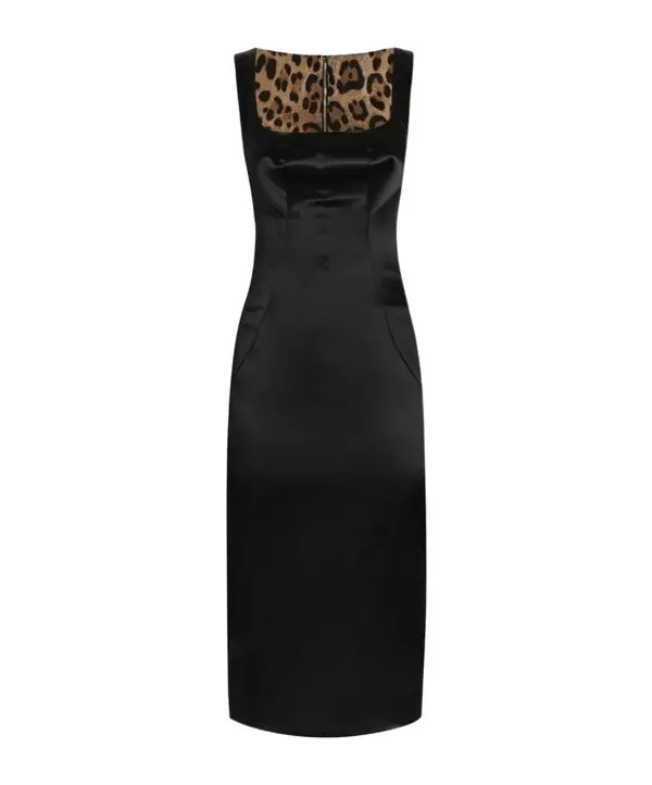 Dolce & Gabbana Dolce Gabbana Square Neck Midi Sleeveless Dress