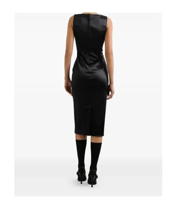 Dolce & Gabbana Dolce Gabbana Square Neck Midi Sleeveless Dress