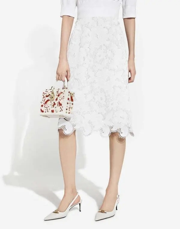 Dolce & Gabbana Floral-embroidery Open-work Skirt