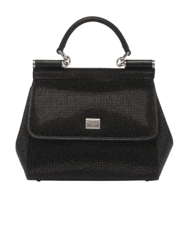 Dolce & Gabbana Dolce Gabbana Embellished Sicily Handbag - Black