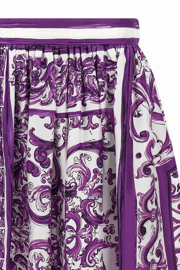 Dolce & Gabbana Dolce Gabbana Maiolica Print Midi Skirt