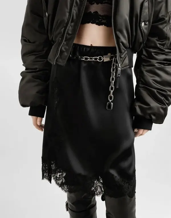 Dolce & Gabbana Dolce Gabbana A-line Satin Midi Skirt