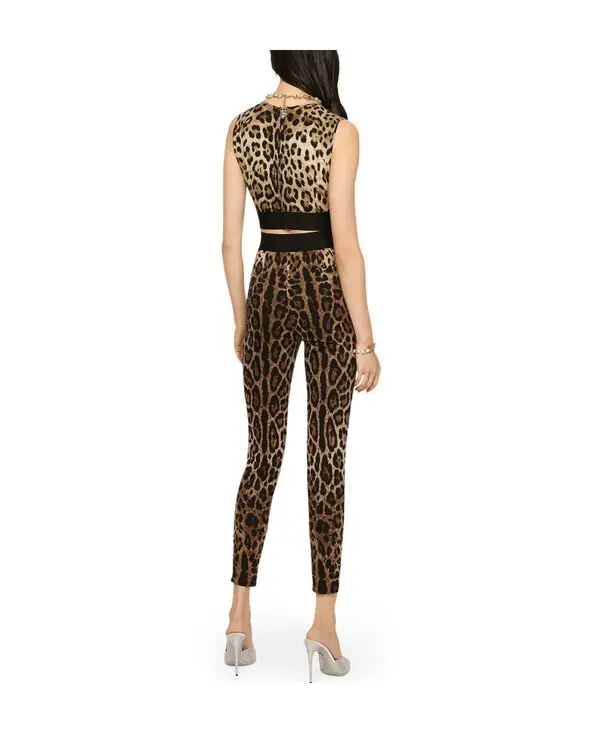 Dolce & Gabbana Dolce Gabbana High-waist Leopard-printed Slim-cut Leggings