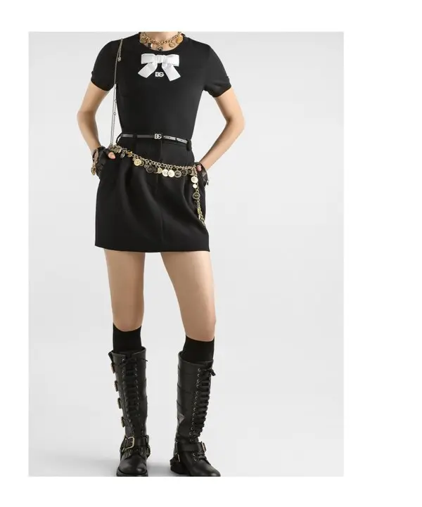 Dolce & Gabbana Dolce Gabbana Bow Detailed Jersey T-shirt