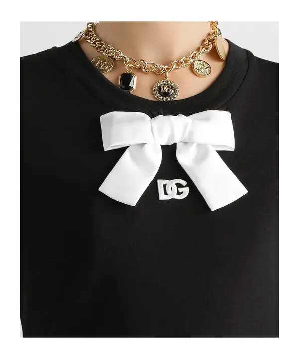 Dolce & Gabbana Dolce Gabbana Bow Detailed Jersey T-shirt