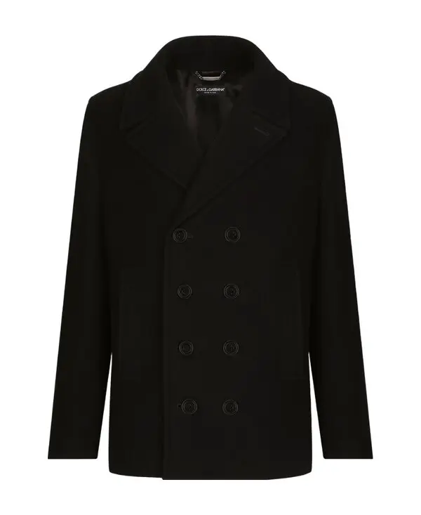 Dolce & Gabbana Dolce Gabbana Branded Tag Double-breasted Pea Coat