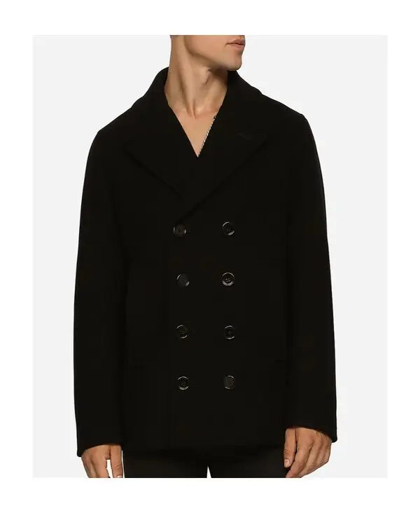 Dolce & Gabbana Dolce Gabbana Branded Tag Double-breasted Pea Coat