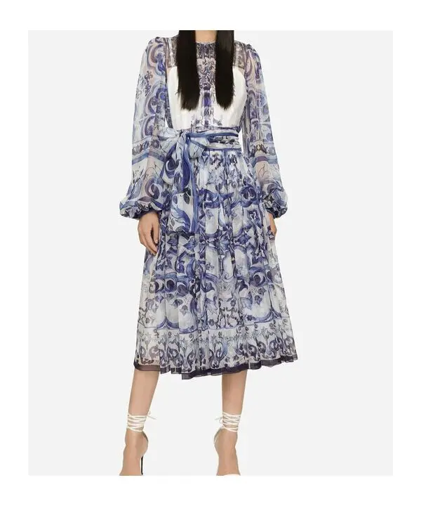 Dolce & Gabbana Majolica-print Silk Midi Dress