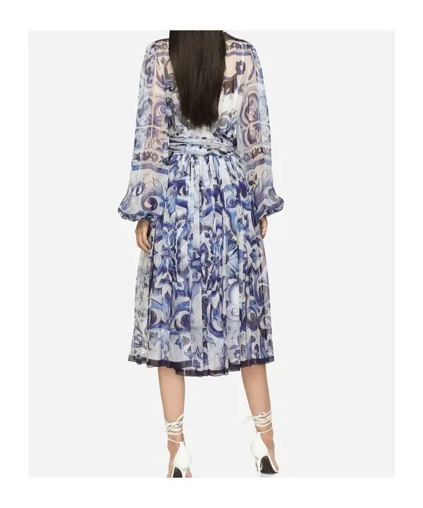 Dolce & Gabbana Majolica-print Silk Midi Dress